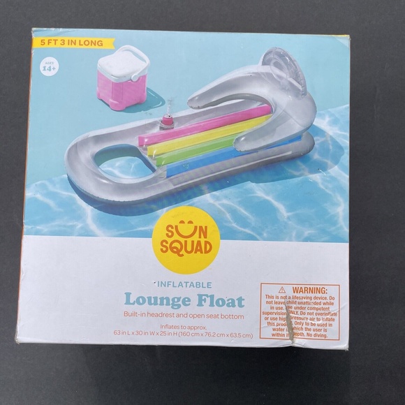 Other | Sun Squad Inflatable Lounge Float Builtin Headrest And Open ...